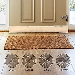 Twin Draft Guard Solo Guard Draft Stopper for Doors and Windows (Beige)