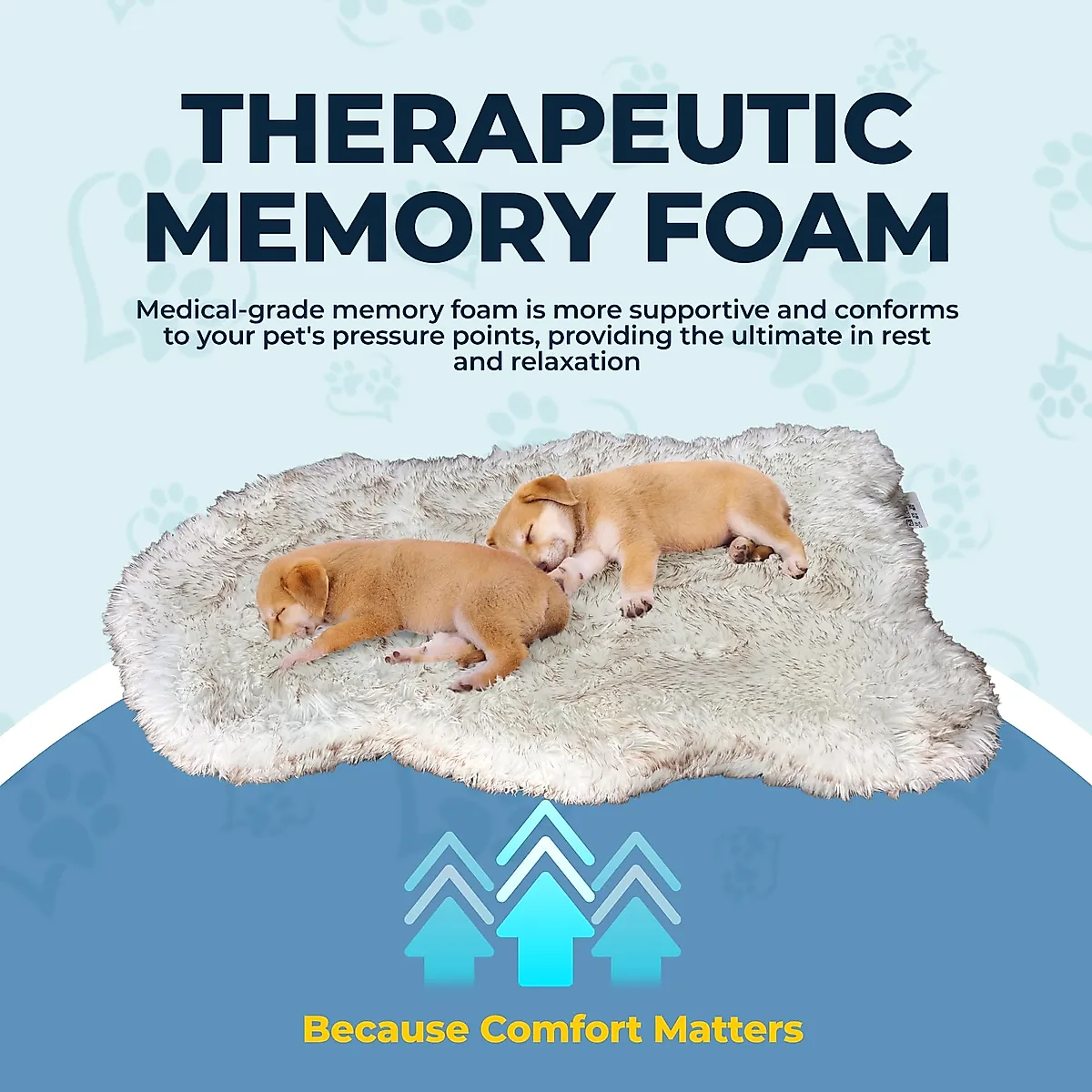 Agape Paws LUXURY FAUX FUR ORTHOPEDIC BED | Premium Joint Health Memory Foam Dog Bed with Waterproof | Washable Cover | Durable | Comfortable | Chew Proof Luxury Pet Bed for Large Dogs.