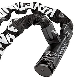 Kryptonite Keeper 712 Combo Bike Chain Lock, 4 Feet Long 7mm Steel Chain Heavy Duty Anti-Theft Bicycle Chain Lock, 4-Digit Resettable Combination Lock for E-Bike Scooter Road Mountain Bikes