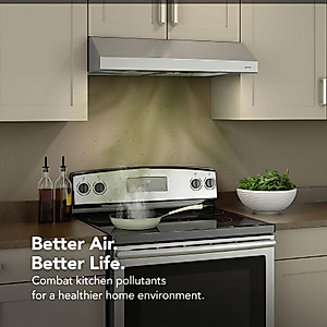 Broan-NuTone BCSD130SS Glacier Range Hood with Light, Exhaust Fan for Under Cabinet, Stainless Steel, 30-inch, 300 Max Blower CFM