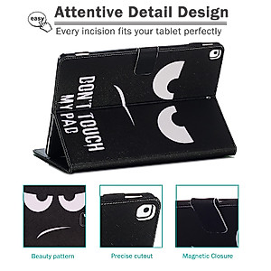 Billionn Case for iPad 9/8/7 (10.2-Inch, 2021/2020/2019 Model, 9th/8th/7th Generation), with Auto Sleep/Wake and Screen Protector, Premium PU Leather Smart Cover, Don't Touch My PAD