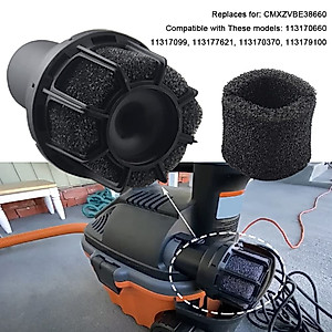 Muffler Diffuser Wet/Dry Vac Attachment (2-1/2 inch) CMXZVBE38660 Compatible with Craftsman Shop Vacuums Diffuser with Replacement Sponge