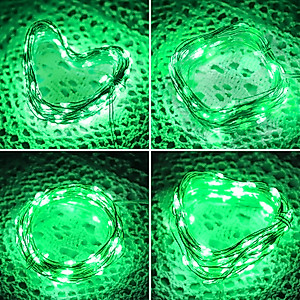 Solar String Lights Outdoor Green, 2 Pack 100LED Christmas Lights Waterproof Fairy Lights for Bedroom, Garden, Yard, Patio, Xmas Tree, St. Patrick's Day Decor-Green