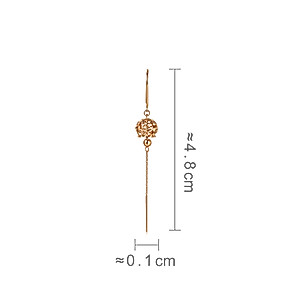CHOW SANG SANG 18K Rose Gold Single Dangle Earring for Women 92348E (Sold Single Not Pair)