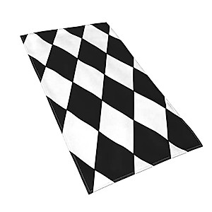 Jomiwink Harlequin Pattern Hand Towels Super Soft Bath Hand Towels Lightweight Quick Dry Kitchen Hand Towels 16 X 27.5 Inch, colorful, One Size