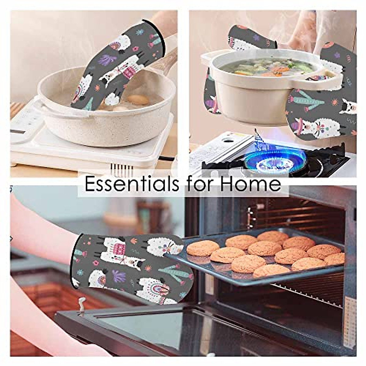 Samgula Green Teal Turtle Oven Mitts and Pot Holders Sets Sea Animal Swim Freely Heat Resistant 3pcs for Cooking Baking BBQ