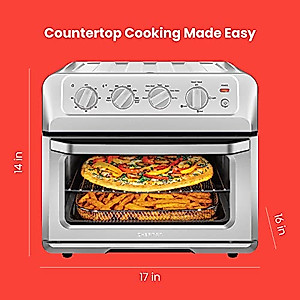 Chefman Air Fryer Toaster Oven Combo, 7-In-1 Convection Oven Countertop 20 Qt Oven Air fryer, Cook a 10 Inch Pizza, Air Fry 2 lb. of Chicken Wings, Toast, Broil, Auto Shutoff, Stainless