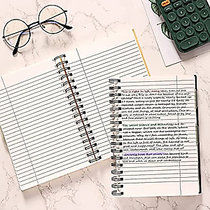 EOOUT 4 Pack Spiral Notebook, Notebook for Work, Hardcover Notebooks, College Ruled, 5.5"x8.5", 100 Sheets/200 Pages, 3 Subject with Removable Dividers, for School Supplies, Gifts