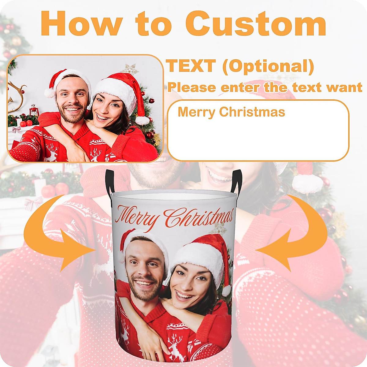 Custom Laundry Hamper Personalized Laundry Basket With Name Customized Dirty Clothes Storage Basket for Bathroom Living Room Bedroom Collapsible with Handles Gifts for Boys Girls Women Men (S)