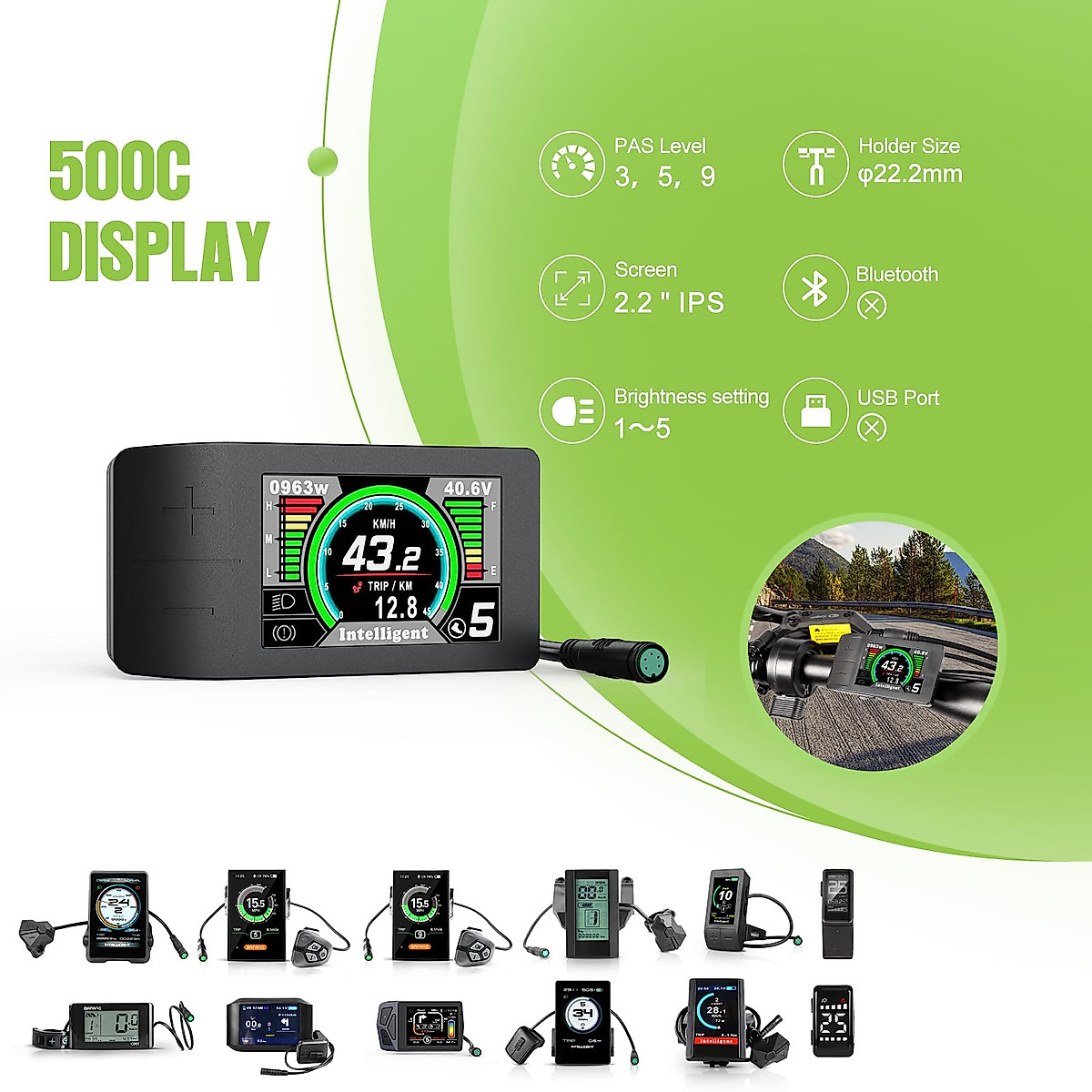 BAFANG 1000W Mid Drive Kit with Battery(Optional) BBSHD BBS03 Ebike Conversion Kit,48V/52V 8Fun Electric Bike Conversion Kit for Moutain Road Bike(500C,Rear Rack Battery 48V17.5AH)