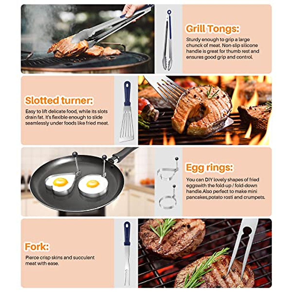 Griddle Accessories Kit,Upgrade 138pcs Flat Top Grill Accessories Set for Blackstone and Camp Chef,Spatula,Scraper,Griddle Cleaning Kit Carry Bag for Hibachi Grill, Men Outdoor BBQ with Meat Injector