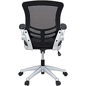 Modway Attainment Mesh Back and Vinyl Seat Modern Office Chair in Black