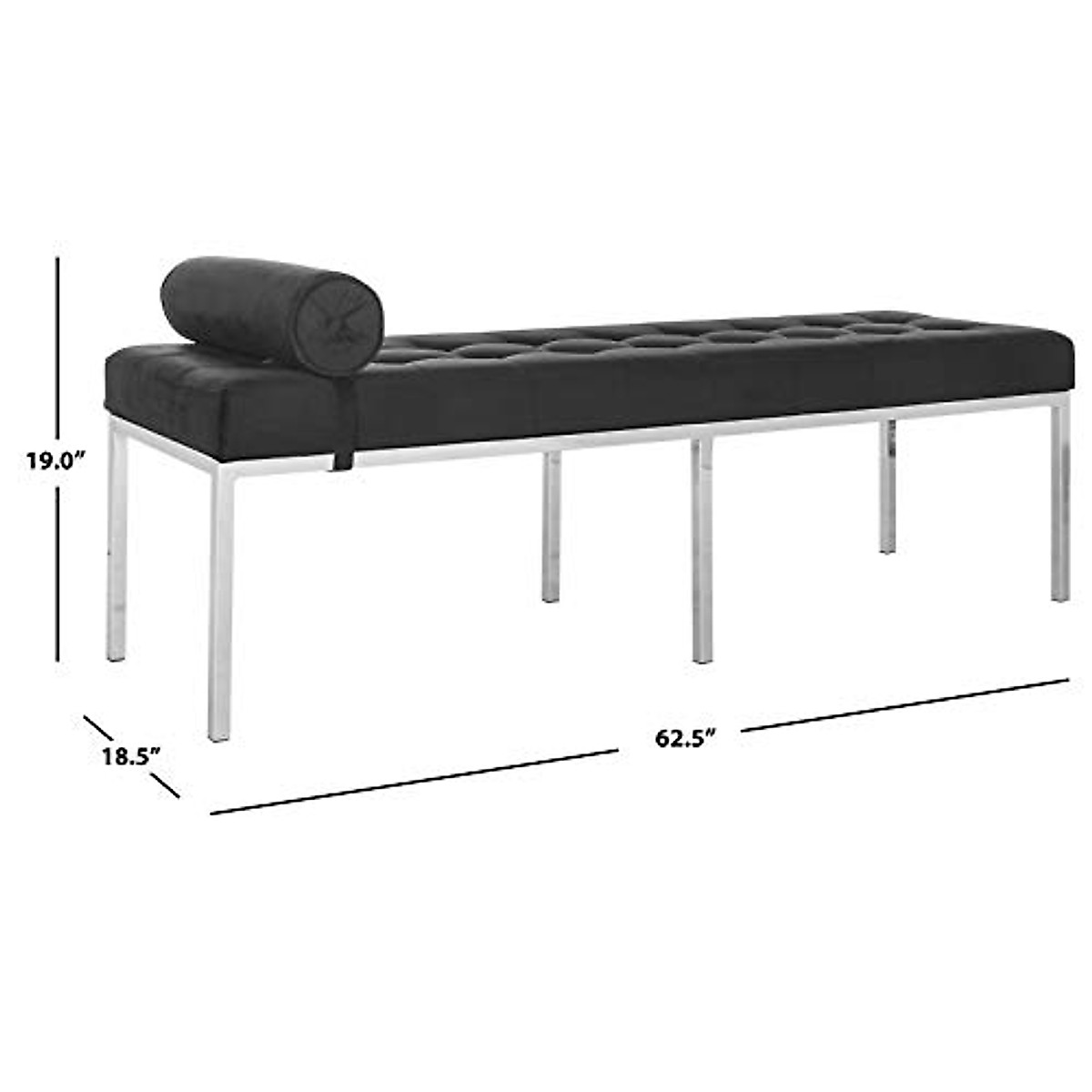 Safavieh Home Collection Xavier Tufted Bench, Black