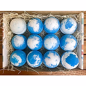 Refugee Bath Co. Variety Pack Bath Bombs Tea Tree and Eucalyptus Essential Oils Cocoa Butter Support Refugee Employment in USA (12 Pack)