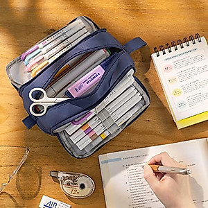 CICIMELON 2pc Large Pencil Case Multi Compartments Pen Pouch Bag Aesthetic School Supplies for Boys Girls Men Women Adults