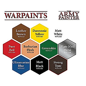 The Army Painter Hobby Starter Miniatures Paint Set, 10 Model Paints with Highlighting Brush Bundle with 100 Stainless Steel Mixing Balls for Model Paints for Plastic Models- Miniature Painting Kit