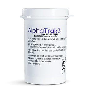AlphaTrak 3 Test Strips for Use with AT3 Blood Glucose Monitoring System for Cats, Dogs, and Horses, 50 Count