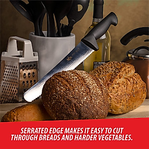 Slitzer Germany 10" Bread Knife, Black Handle