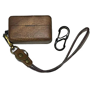 BYBALI Case for WF-1000XM4, Handmade of Natural Walnut Wood, Comes with Lanyard