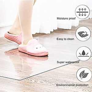 Clear PVC Desk Chair Mat 2mm Rectangle PVC Floor Mats Protector Home Desk Chair Hard Wood/Runner Waterproof Protector/Plastic Table Cover - Multipurpose Rectangular Vinyl Roll, Anti-Oxidation, 160/170