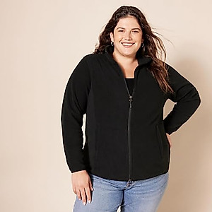 Amazon Essentials Women's Classic-Fit Full-Zip Polar Soft Fleece Jacket (Available in Plus Size), Black, XX-Large