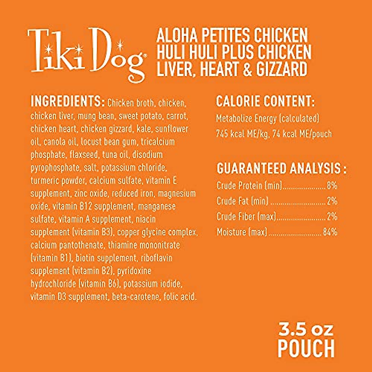 Tiki Dog Aloha Petites – Chicken Huli Huli Wet Dog Food – 3.5 Ounce (Pack of 12)