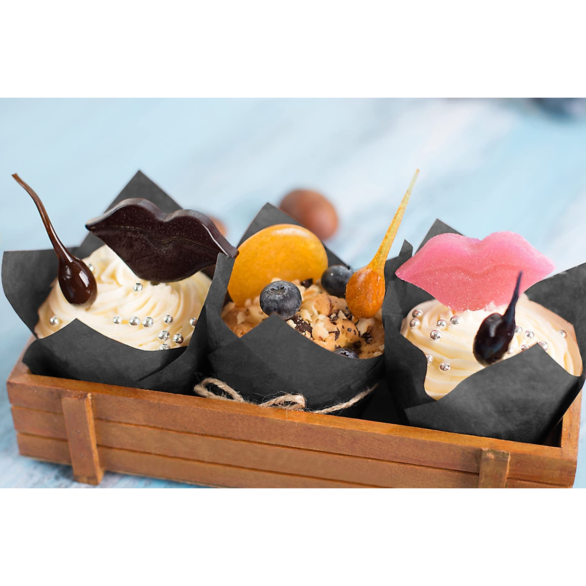 PacknWood -209CPSL2B Lotus Liners,Lotus White Silicone Baking Cup Liner, Paper Baking Cupcake Lotus,(4 oz, 2.75" x 1.9") - Case of 100