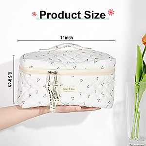SOIDRAM Coquette Makeup Bag Coquette Aesthetic Cosmetic Bag Large Travel Makeup Organizer Cute Pouch Cotto Kawaii Toiletry Bag