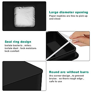 LEFUYAN Wipes Dispenser, Dustproof Tissue Storage Box Case Wet Wipes Dispenser Holder with Lid for Home Office Desk (Black)