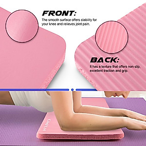 GMIFUN Yoga Knee Pad Cushion Extra Thick,Support for Knees, Head, Wrists and Elbows,Exercise Mat with Strap and Carrier Bag Pink