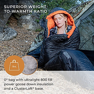 Hyke & Byke Eolus 0°F Cold Weather Mummy Hiking & Backpacking Sleeping Bag - Goose Down 800 FP 4 Season Sleeping Bags for Adults - Ultralight with Compression Stuff Sack