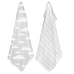 Baby Blankets – Soft Pure Cotton Blankets – 6 Pack of Breathable Swaddle Blankets – Unisex Baby Swaddle Blanket for Boys and Girls in Grey White Designs – Multi Use Blankey – 30 x 30 inches