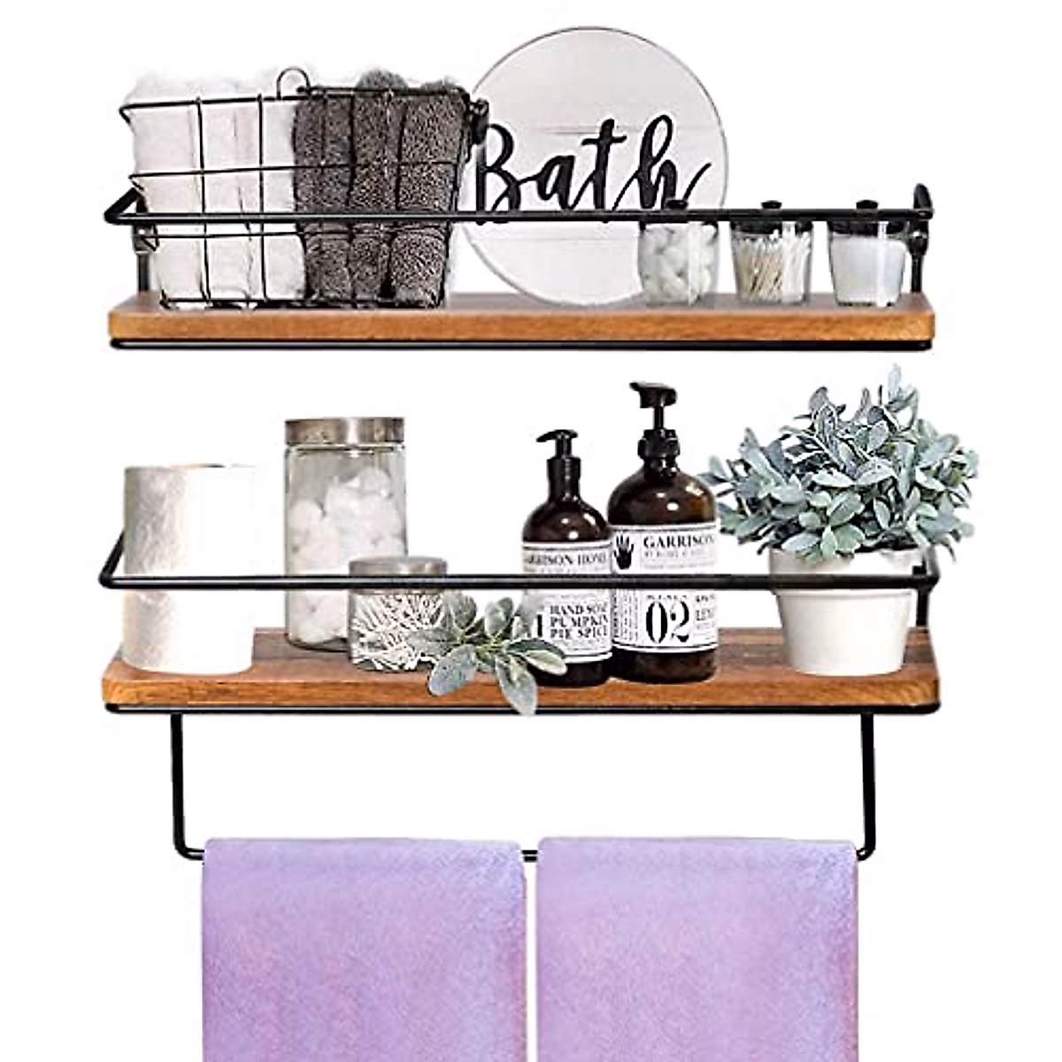 QEEIG Floating Shelves for Bathroom Bundle (Contains 2 Items)