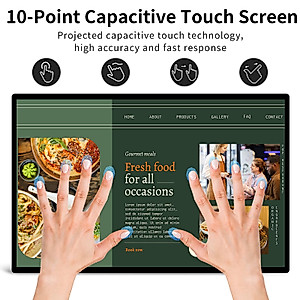 AYSTekMann 15.6" Digital Signage Displays LCD Capacitive Touch Screen Advertising Display with Wireless Screen Mirroring, Digital Advertising Screen with Adjustable Floor Stand - Android 11 4+64GB