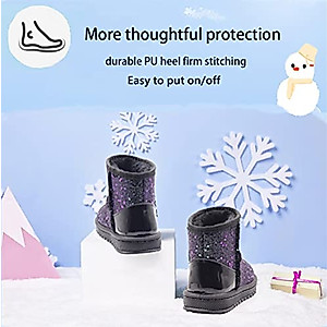 Sugmzox Girls Snow Boots Sequin Warm Winter Boots Comfort Durability Ankle Boots(Toddler/Little Kids) black size 11