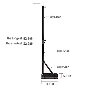 AISIMEE Wall Mounting Triangle Boom Arm for Photography Strobe Light, Monolight, Softbox, Umbrella, Reflector and Ring Light, Support 180 Degree Rotation, Max Length 4 Feet/125cm (Black)