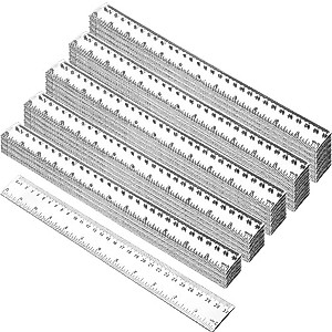 100 Pieces 12 Inch Ruler Bulk Clear Plastic Flexible Rulers with Centimeters and Inches Kids Ruler Straight Metric Ruler Drafting Measuring Tool for Classroom School Students Families Education