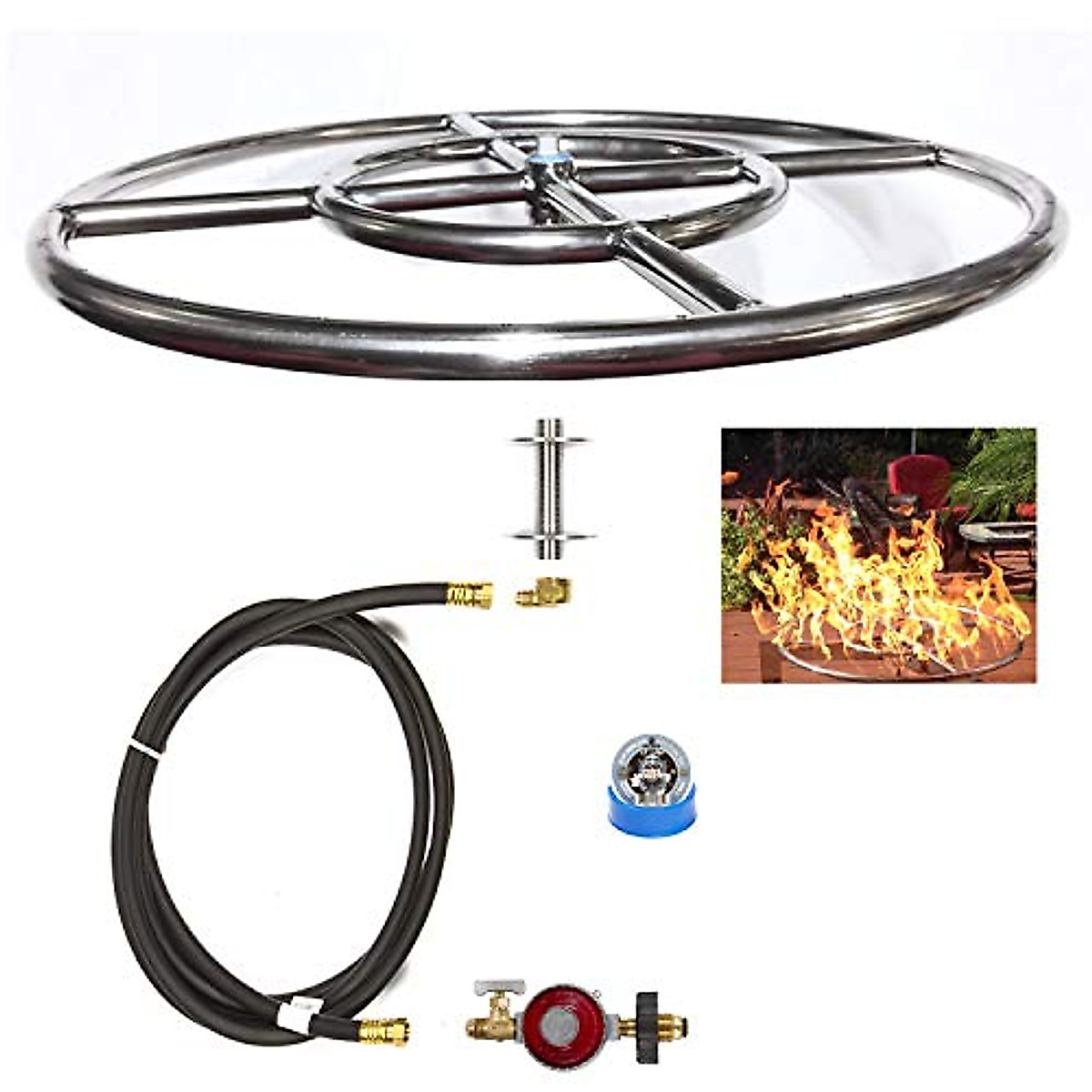 EasyFirePits CK Kit Basic DIY Build Your Own Propane Fire Pit Kit w/o Burner (Ring Burner, 24.00)
