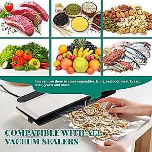 Sekonow 8 Rolls 7 Sizes Vacuum Sealer Bags for Food, Heavy Duty Vacuum Seal Bags, Sous Vide Bags for Meal Prep, Food Storage (4.7", 5.9", 6.7", 7.9", 8.7", 9.8", 11"×16.4')