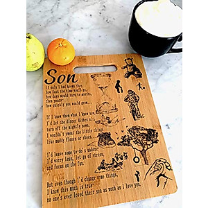 Gift for Son - Engraved bamboo cutting board 9" x 12"