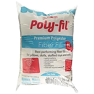 Fairfield PF16B Poly-Fil Premium Polyester Fiber, 16 Oz, White