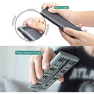 Precision Screwdriver Set 49 PCS Small Magnetic Bits Exquisite Tools Pentalobe Slotted Phillips Hex Torx Electronics Repair Kit for iPhone iPad Tablet Xbox