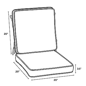 Arden Selections ProFoam Essentials Outdoor Dining Chair Cushion Cover 20 x 20, Ashland Black Jacobean