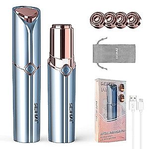 SEIHAI Hair Removal Device(2023 Deluxe), Facial Hair Removal for Women, Rechargeable Hair Remover/face shavers, Facial Hair Remover for Upper Lip, Chin, Included 4 x Replacement Heads