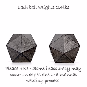 Ambipolar Geometric Decorative Ball Shaped Bookends, Modern Cast Iron Black Bookends for Office Desk, Book Shelf, Room Decor, Home Office, Book Stand or Organizer, Set of 2. Antique Black