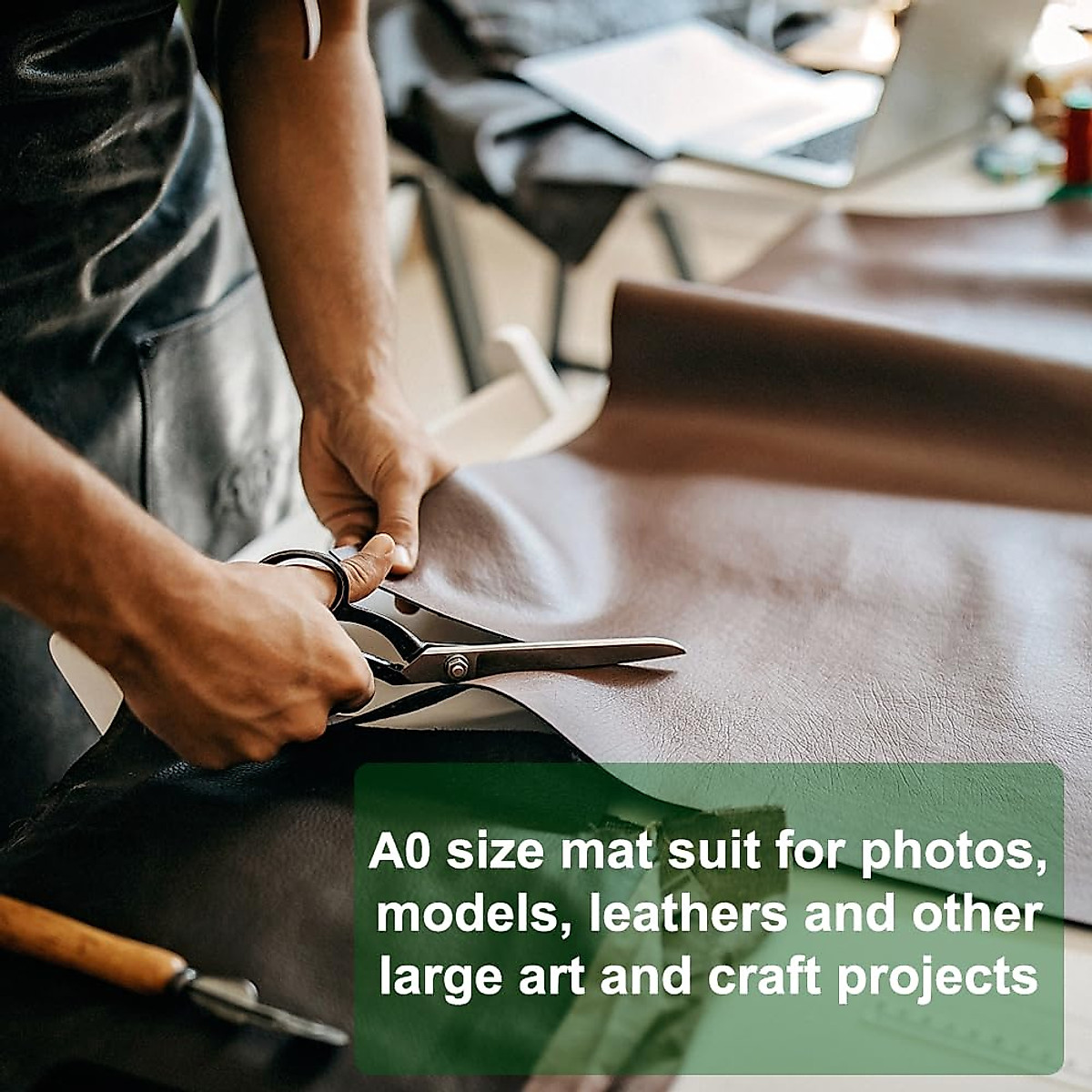 NEWBRAUG 36'' × 48'' Large Self Healing Cutting Double Sided 5-Ply Mat, Big Cutting Board for Rotary Cutting, Quilting, Sewing, Craft, Fabric & Scrapbooking(Green/Black)