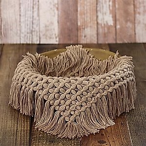 Zeroest Newborn Photography Baby Posing Layer Props Basket Filler Stuffer Mini Blanket Photoshoot HandKint Photo Wool Wrap (Tan)