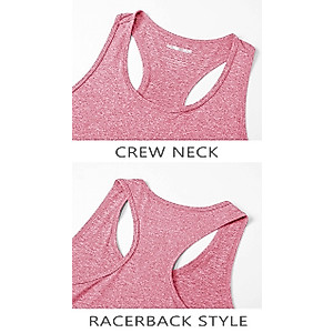 TACVASEN Tank Tops for Women UPF 50+ Lightweight Breathable Crewneck Tank Top Undershirts Racerback Tees Athletic Shirts Pink
