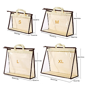 CINPIUK Clear Handbag Storage Bags Purse Organizer for Closet, Zipper Hanging Storage Bag for Handbags, XL, 2PCS