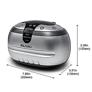 Ultrasonic Jewelry Cleaner, VLOXO Ultrasonic Cleaning Machine 600ML Professional Jewelry Cleaner 42kHz with Stainless Steel Tank for Jewelry, Eyeglasses, Retainer, Watches, Dentures, Rings, Coins